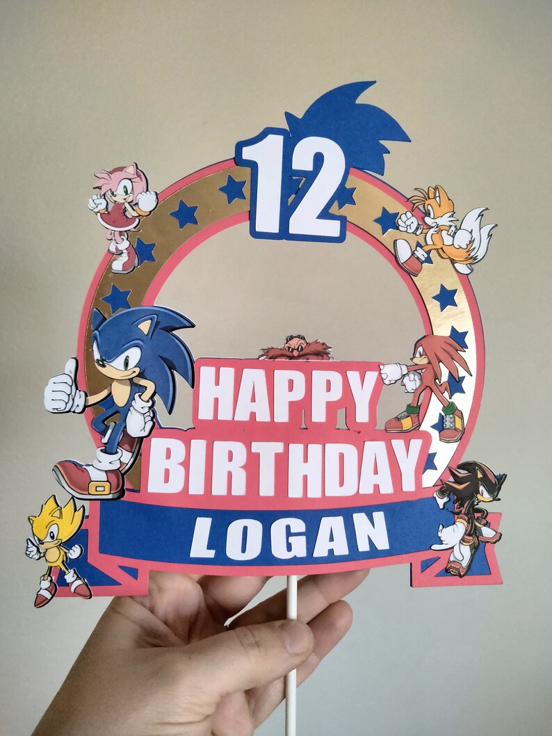 Sonic the Hedgehog, Sonic Party, Sonic Topper, Sonic Cake Topper, Sonic ...