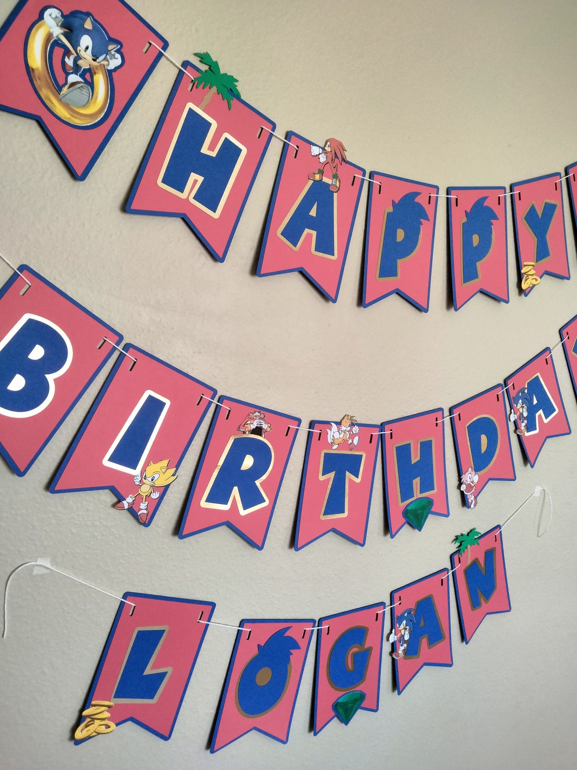 Sonic the Hedgehog Birthday Banner. Sonic Party Sonic - Etsy Canada