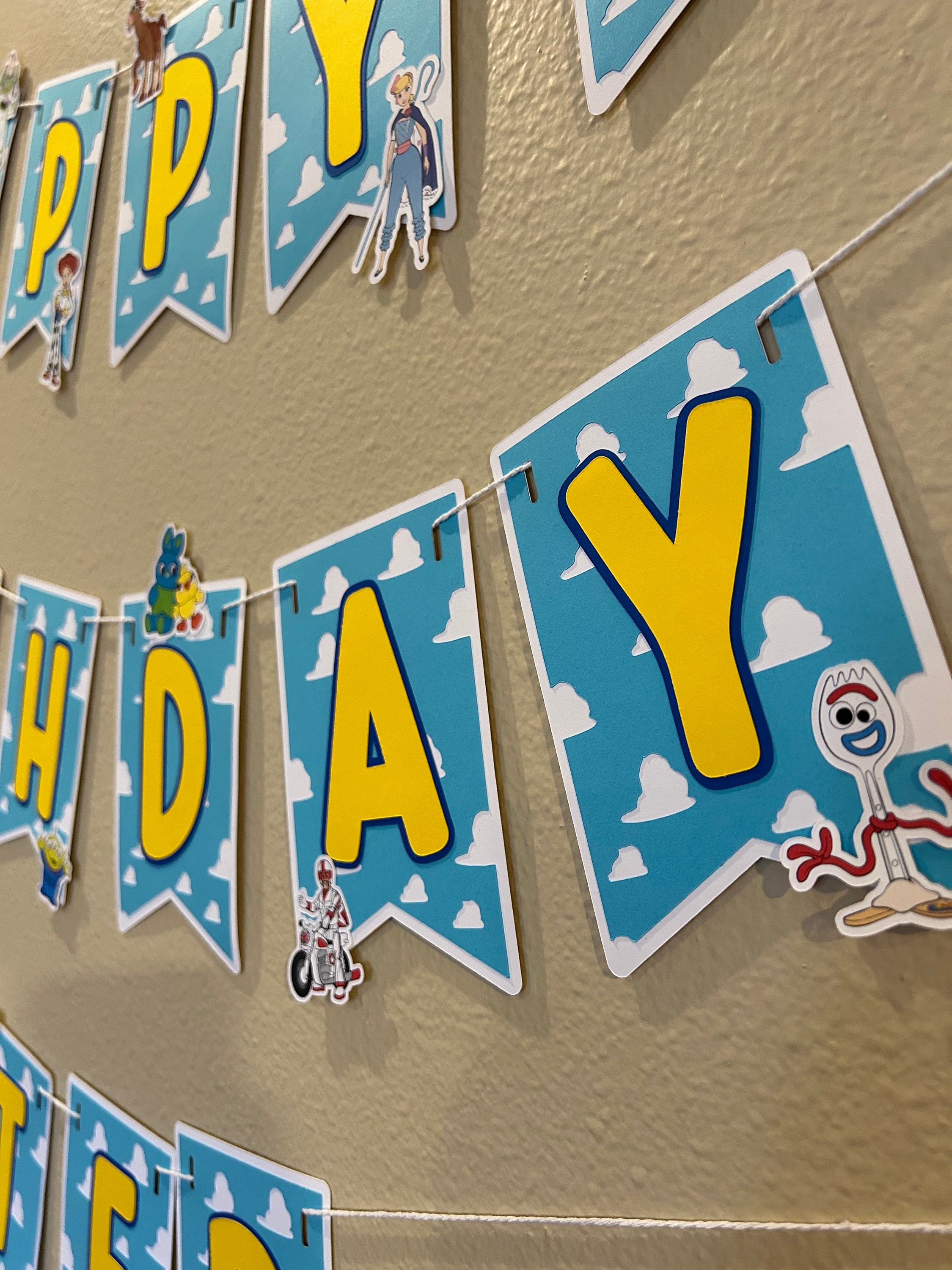 Toy Story Birthday Banner - Toy Story Theme - Forky Theme - Toy Story 4 ...