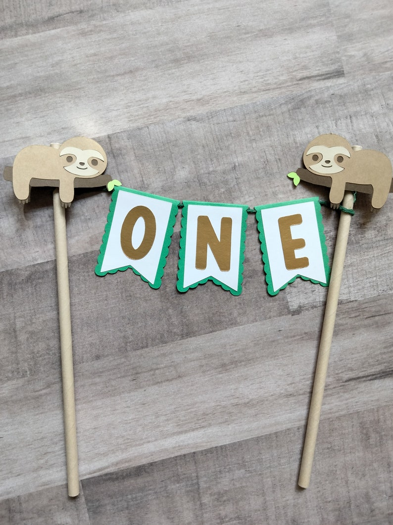 Sloth Cake Bunting, Sloth Cake Topper, Sloth Birthday, Jungle Party ...
