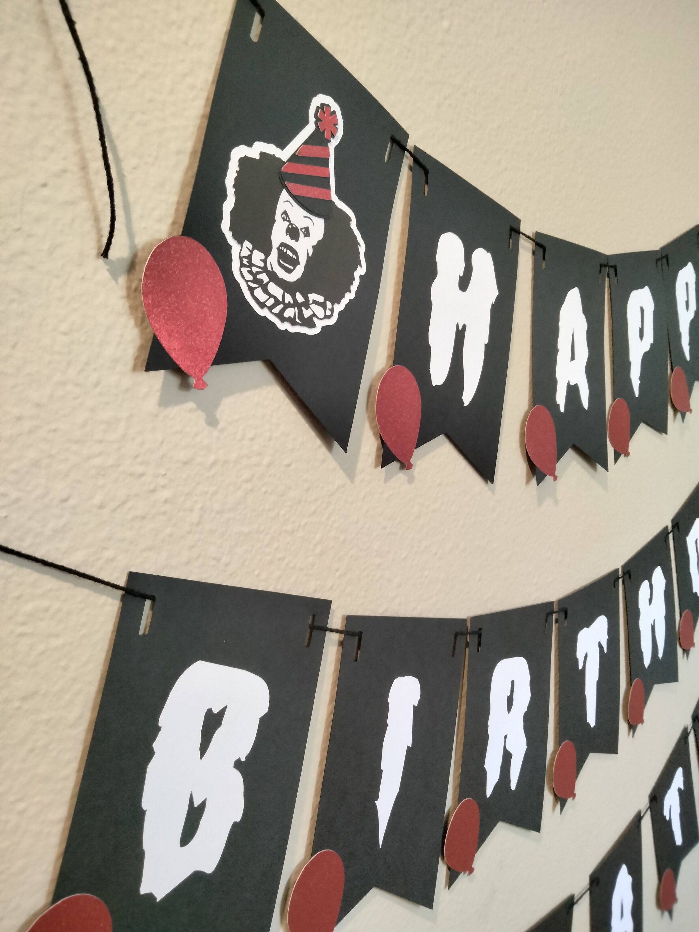 Pennywise Banner, Scary Clown Banner, IT Theme, Horror Party, Clown ...