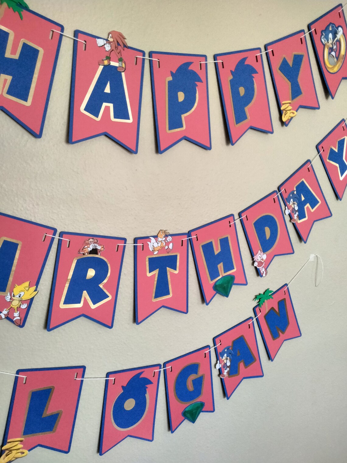Sonic the Hedgehog Birthday Banner. Sonic Party Sonic - Etsy