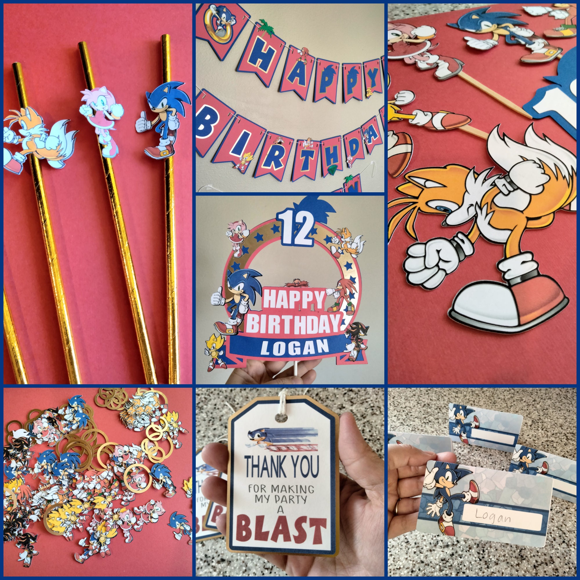 Sonic the Hedgehog Birthday Banner. Sonic Party Sonic - Etsy Canada
