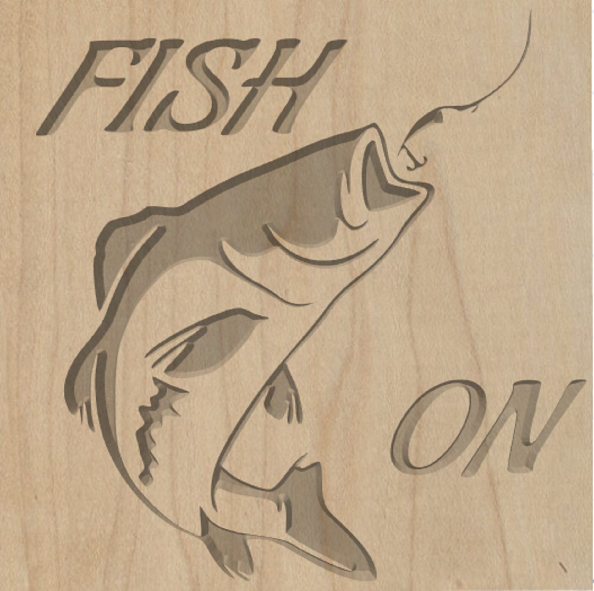 Fish on Design Cnc Carving Print Template INSTANT DOWNLOAD | Etsy