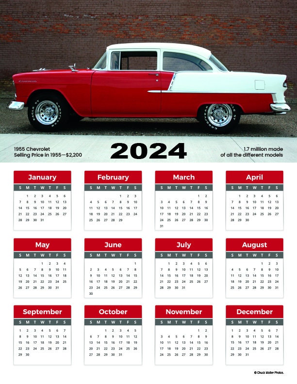 1955 Chevrolet 2024 Calendar 8.5 X 11 - Etsy