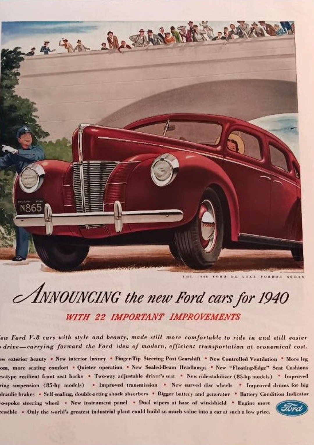 1940 Ford Life Magazine Car Ad 14X10 Laminated. Original Copy. - Etsy