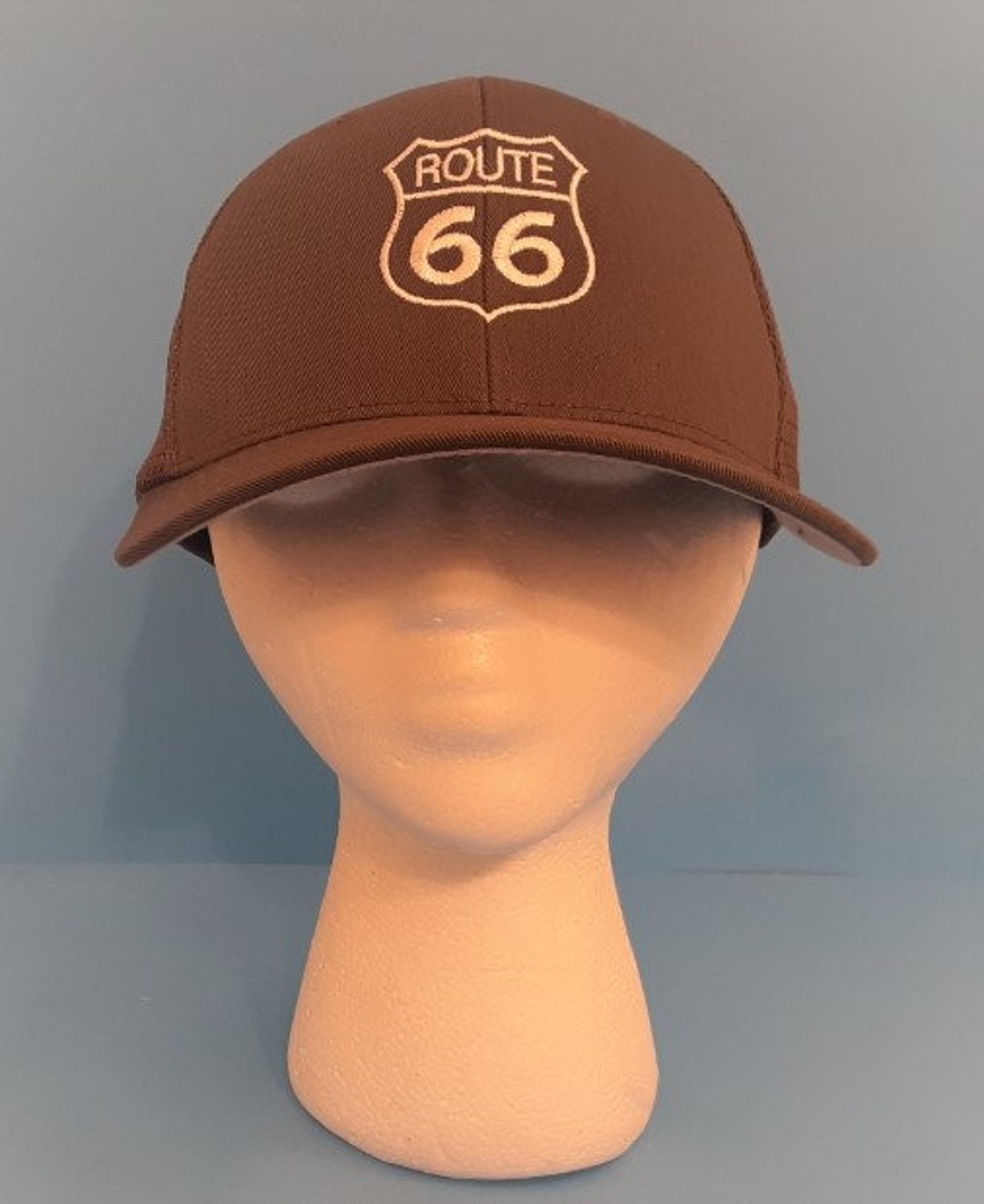 Route 66 Hat With Mesh Back Embroidered With White Thread - Etsy