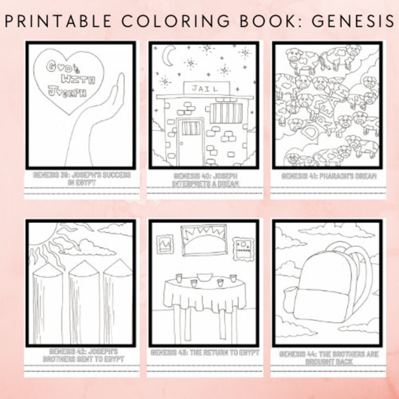 Genesis Coloring Book, Bible Study, Digital Download, Print at Home and ...
