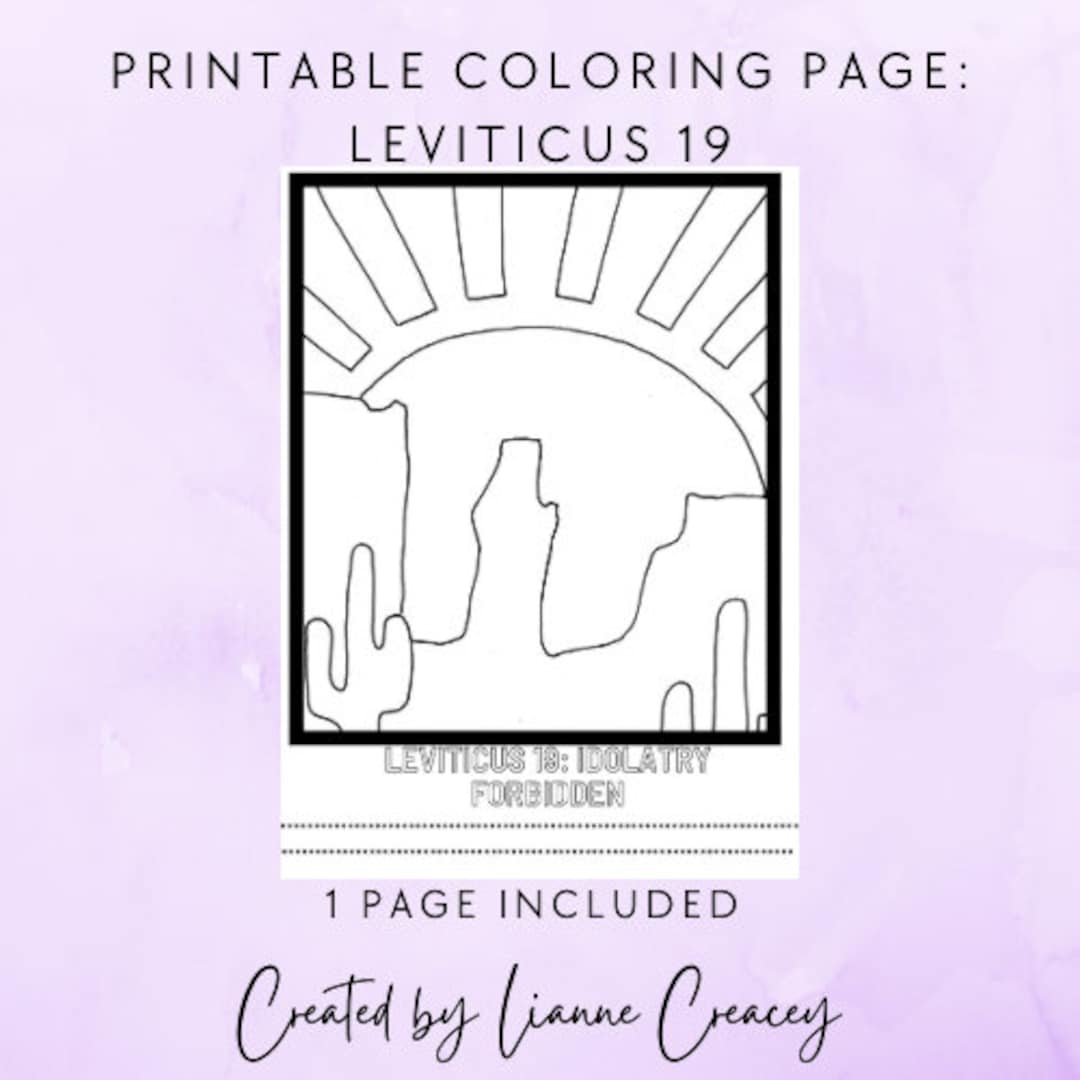 Leviticus 19: Idolatry Forbidden, Coloring Page, Digital Download ...