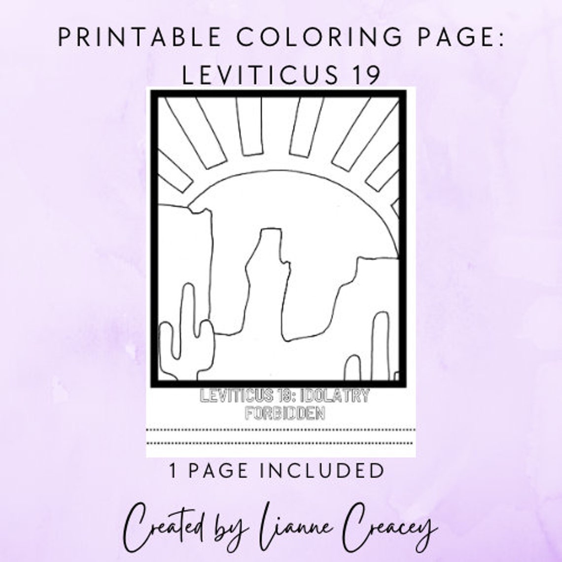 Leviticus 19: Idolatry Forbidden, Coloring Page, Digital Download ...