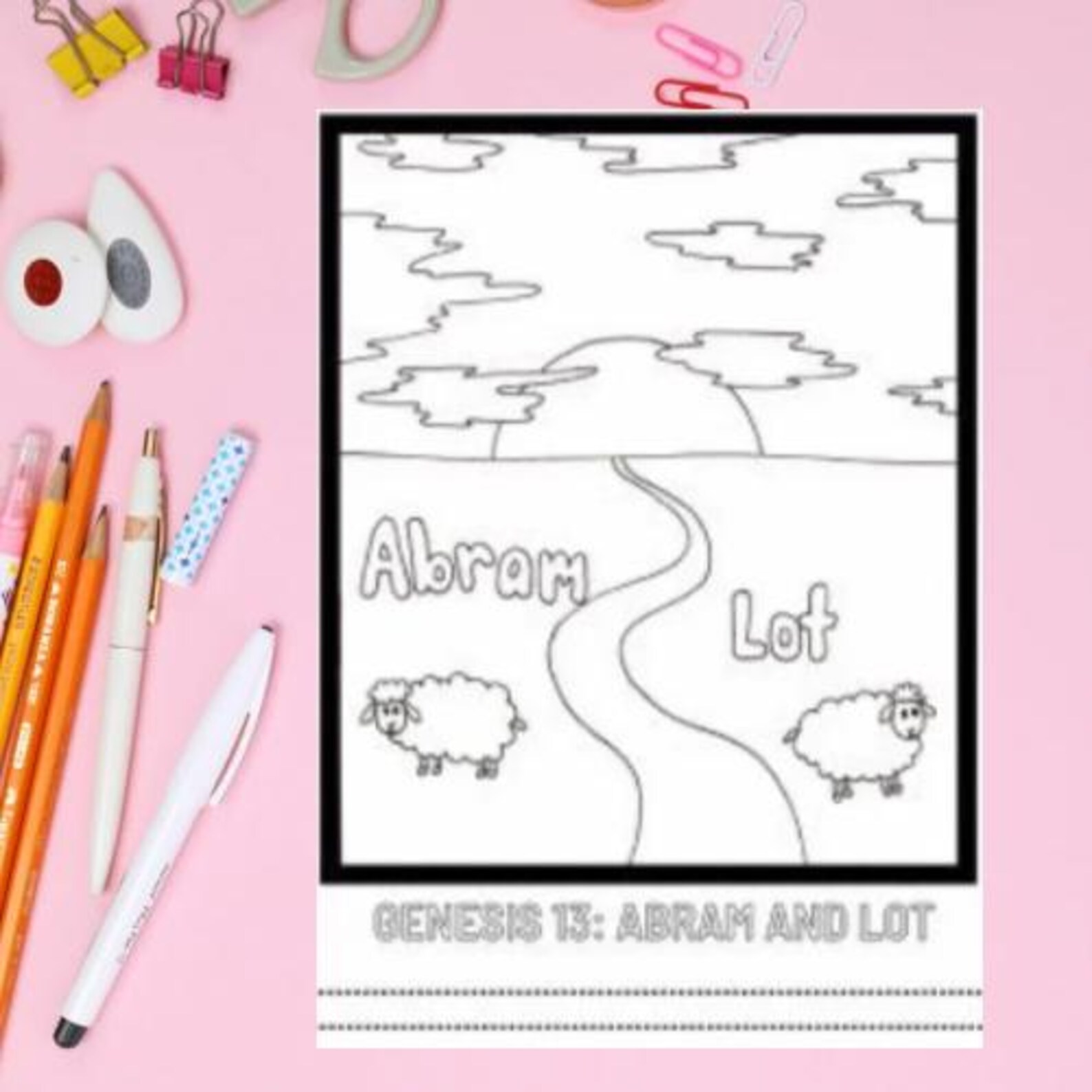 Genesis 13 Coloring Page - Abram and Lot | Printable Bible Study ...