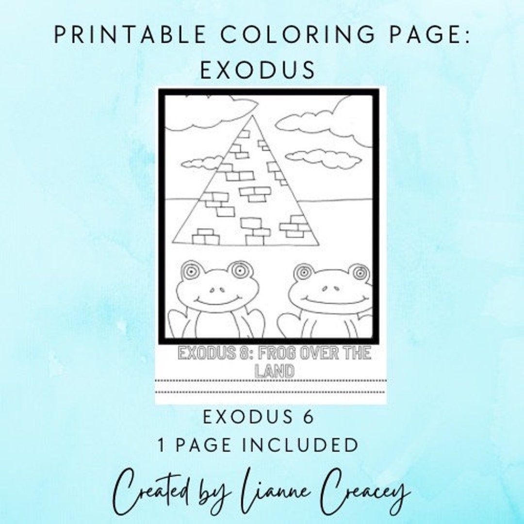 Exodus 8: Frogs Over the Land, Digital Coloring Page, Bible Study ...