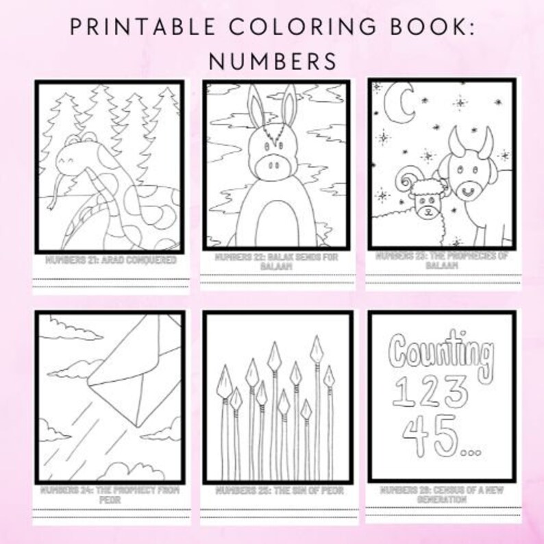 Numbers Full Coloring Book, Digital Download, Print at Home and Color ...