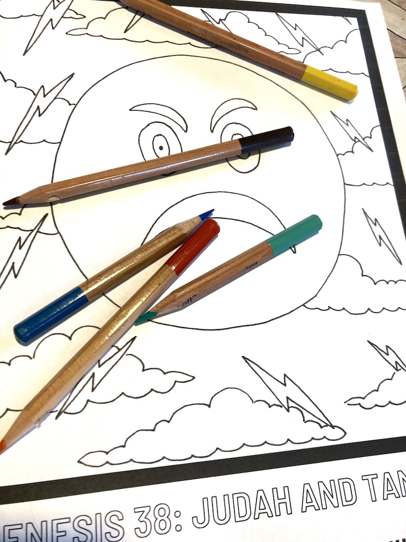 Genesis 38: Judah and Tamar, A Digital Download Coloring Page, Print ...