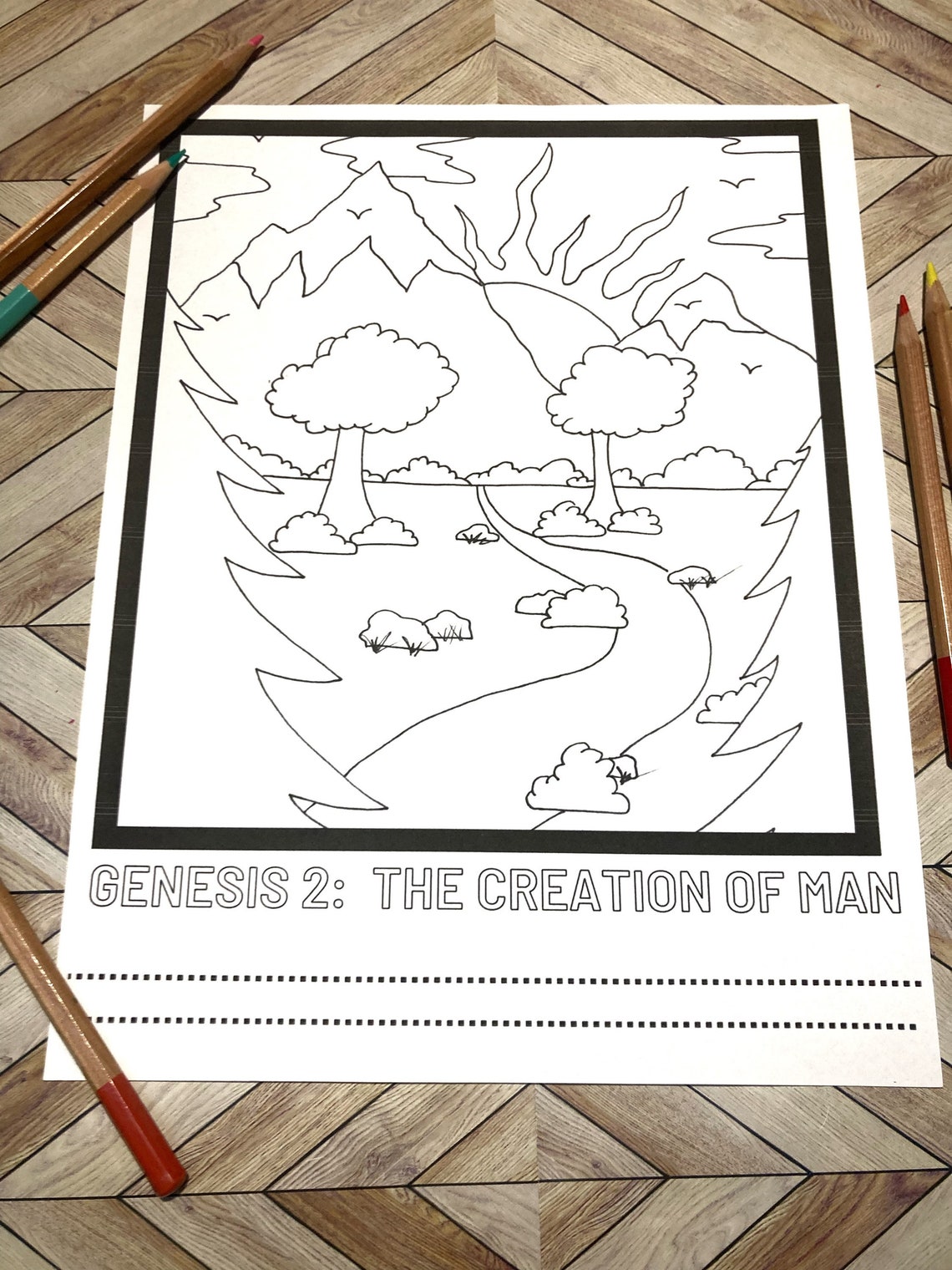 Genesis 2 the Creation of Man Coloring Page, Digital Download Coloring ...