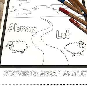 Genesis 13 Coloring Page - Abram and Lot | Printable Bible Study ...
