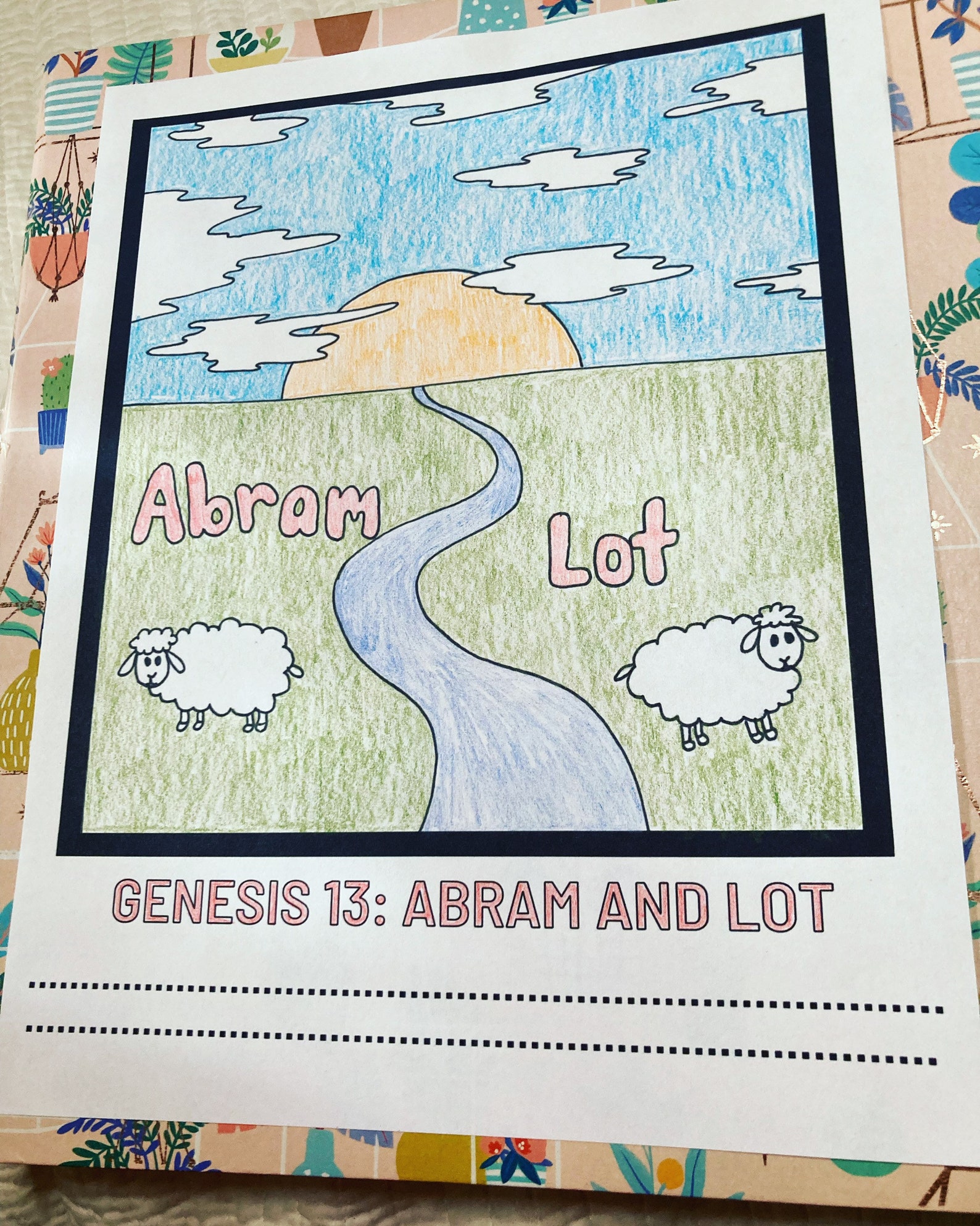 Genesis 13 Coloring Page - Abram and Lot | Printable Bible Study ...