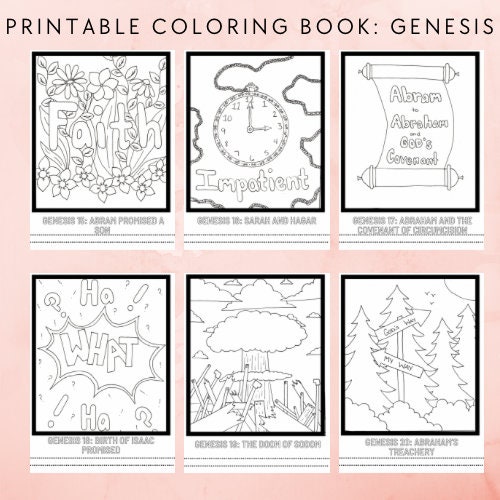 Genesis Coloring Book, Bible Study, Digital Download, Print at Home and ...