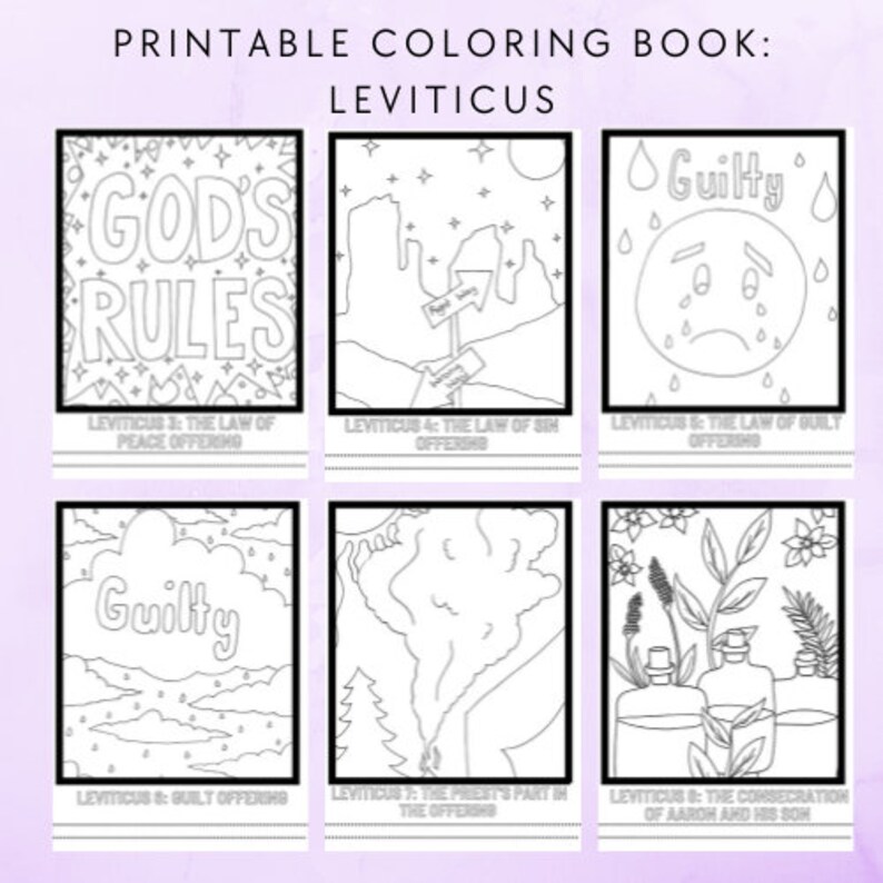 Leviticus Full Coloring Book, Digital Download, Print and Color Anyway ...