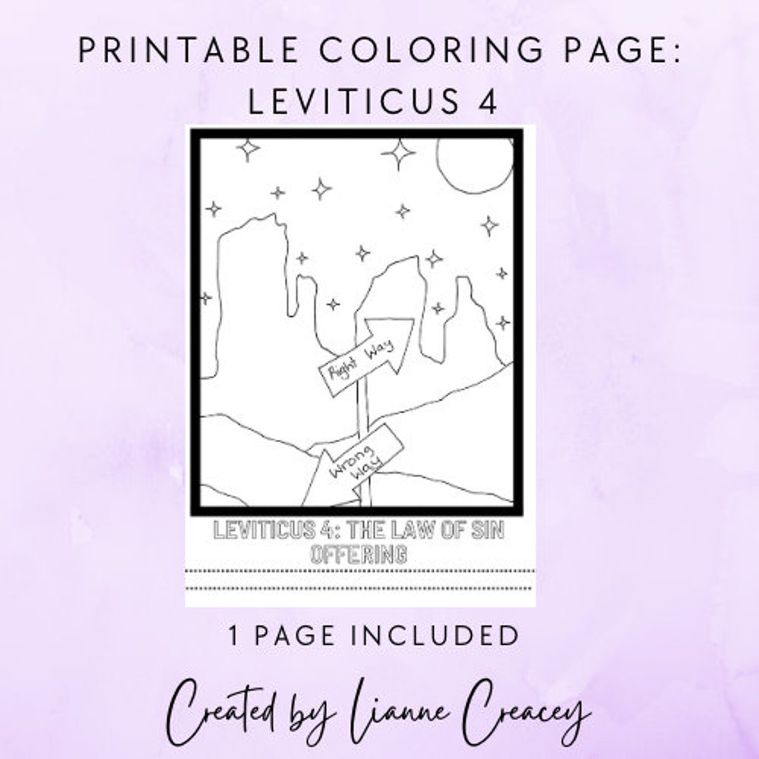 Leviticus 4: the Law of Sin Offering, Digital Download , Coloring Page ...