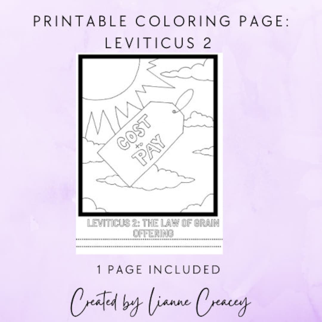 Leviticus 2: the Law of Grain Offering, Digital Download, Coloring Page ...