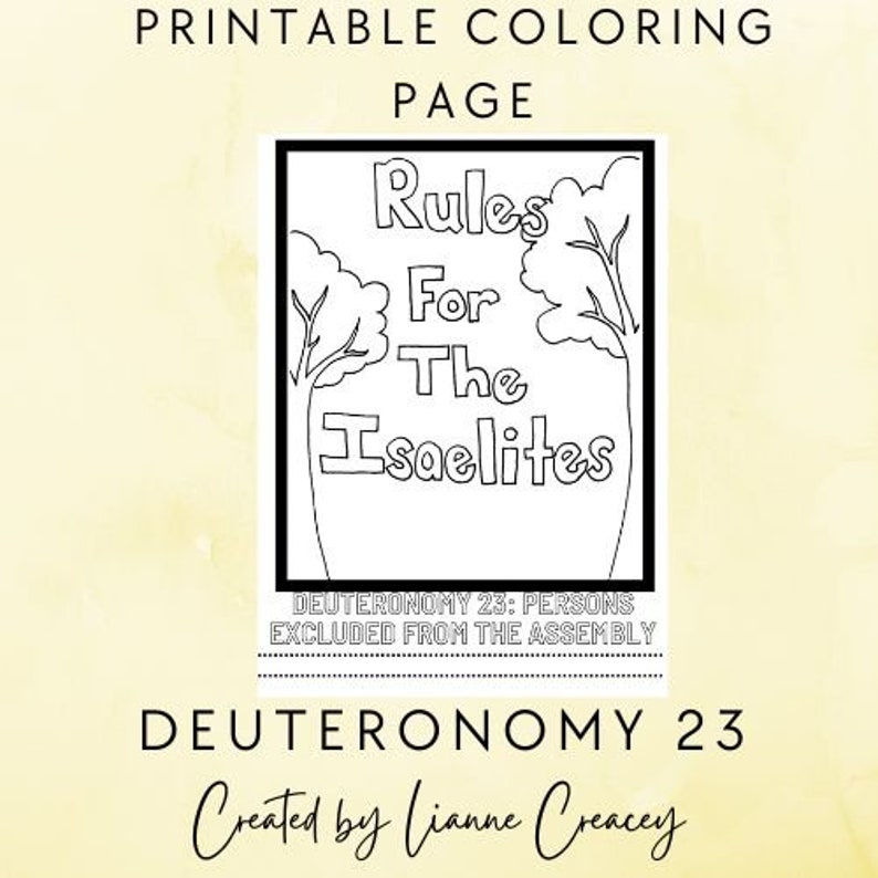 Deuteronomy 23 Coloring Page, Digital Download - Etsy
