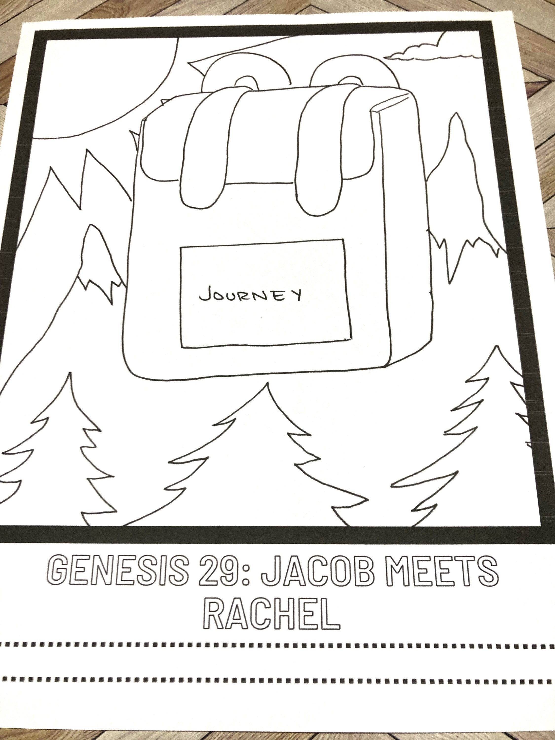 Genesis 29: Jacob Meets Rachel, A Digital Download Coloring Page, Print ...