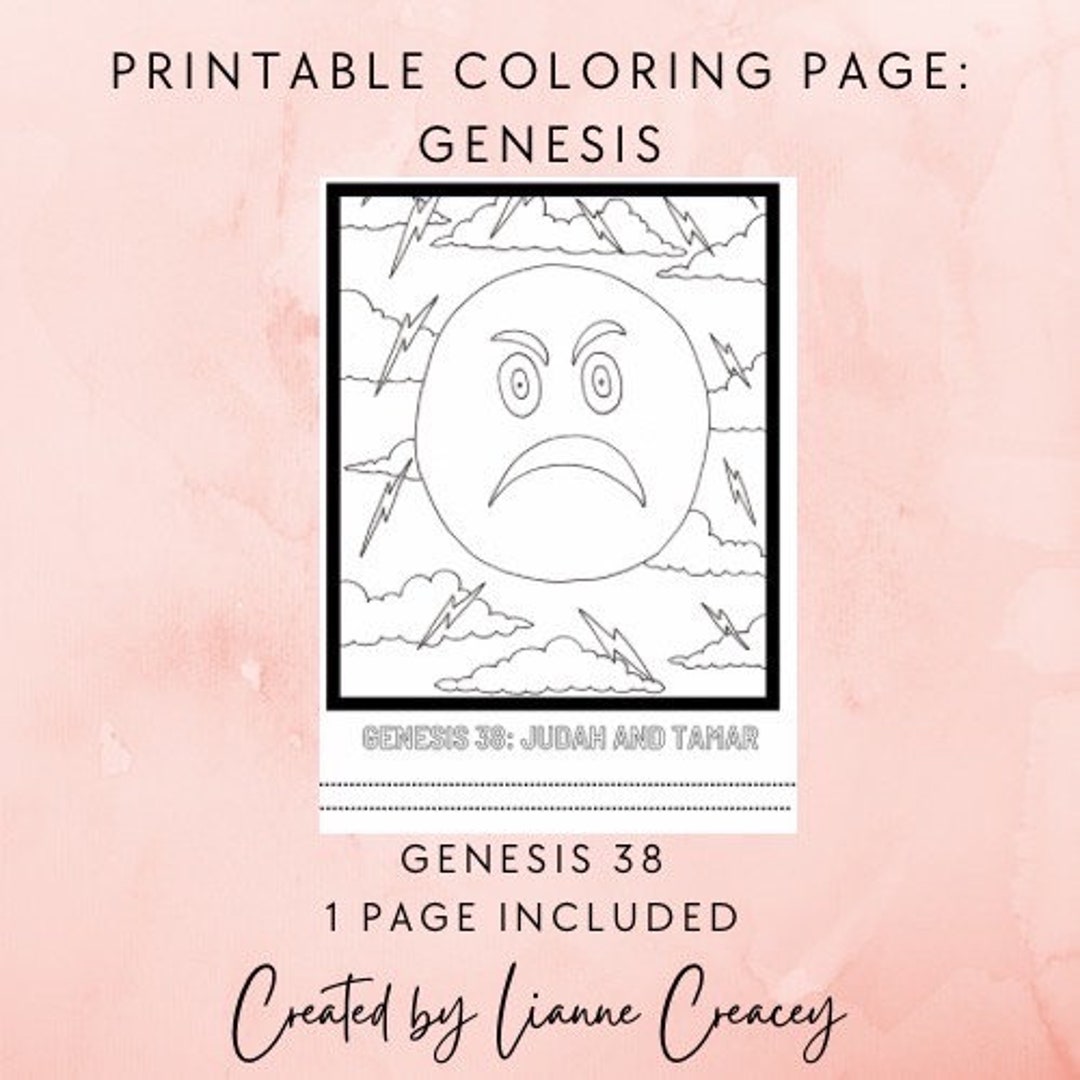 Genesis 38: Judah and Tamar, A Digital Download Coloring Page, Print ...