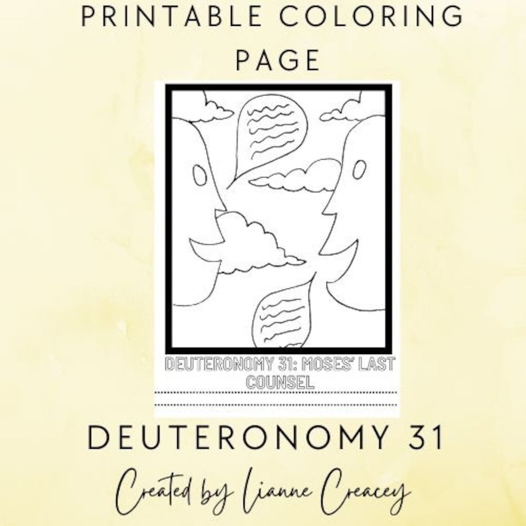 Deuteronomy 31 Coloring Page, Digital Download - Etsy