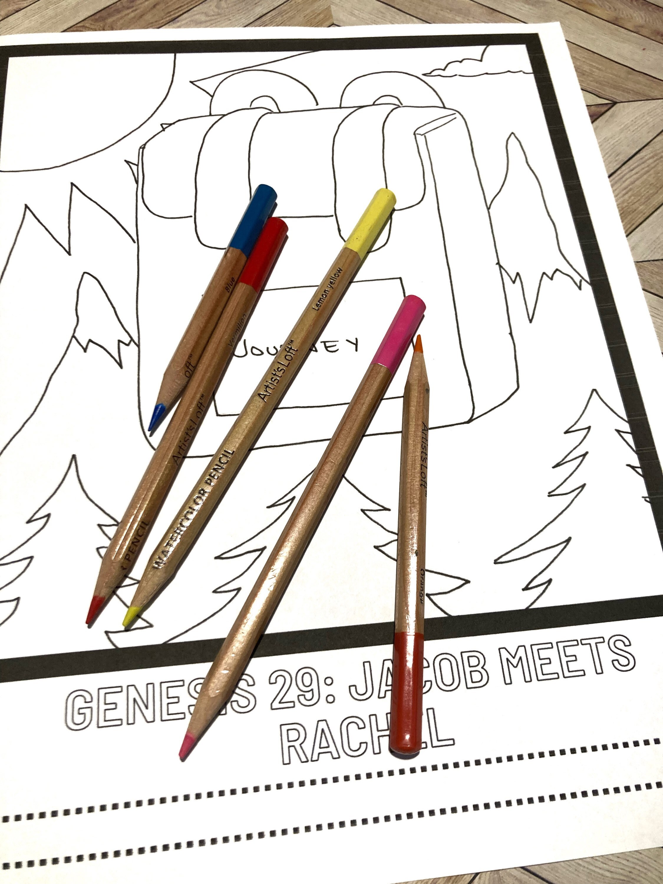 Genesis 29: Jacob Meets Rachel, A Digital Download Coloring Page, Print ...