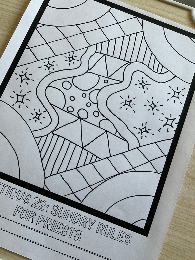 Leviticus 22: Sundry Rules for Priests, Digital Download, Coloring Page ...