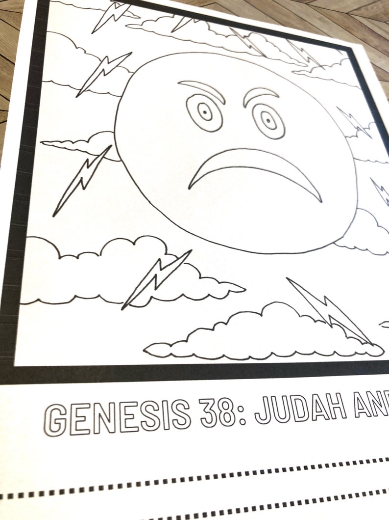 Genesis 38: Judah and Tamar, A Digital Download Coloring Page, Print ...