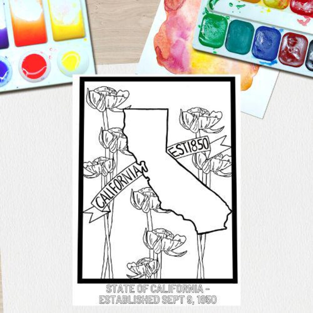 State of California Coloring Page, Studying California, Homeschool ...