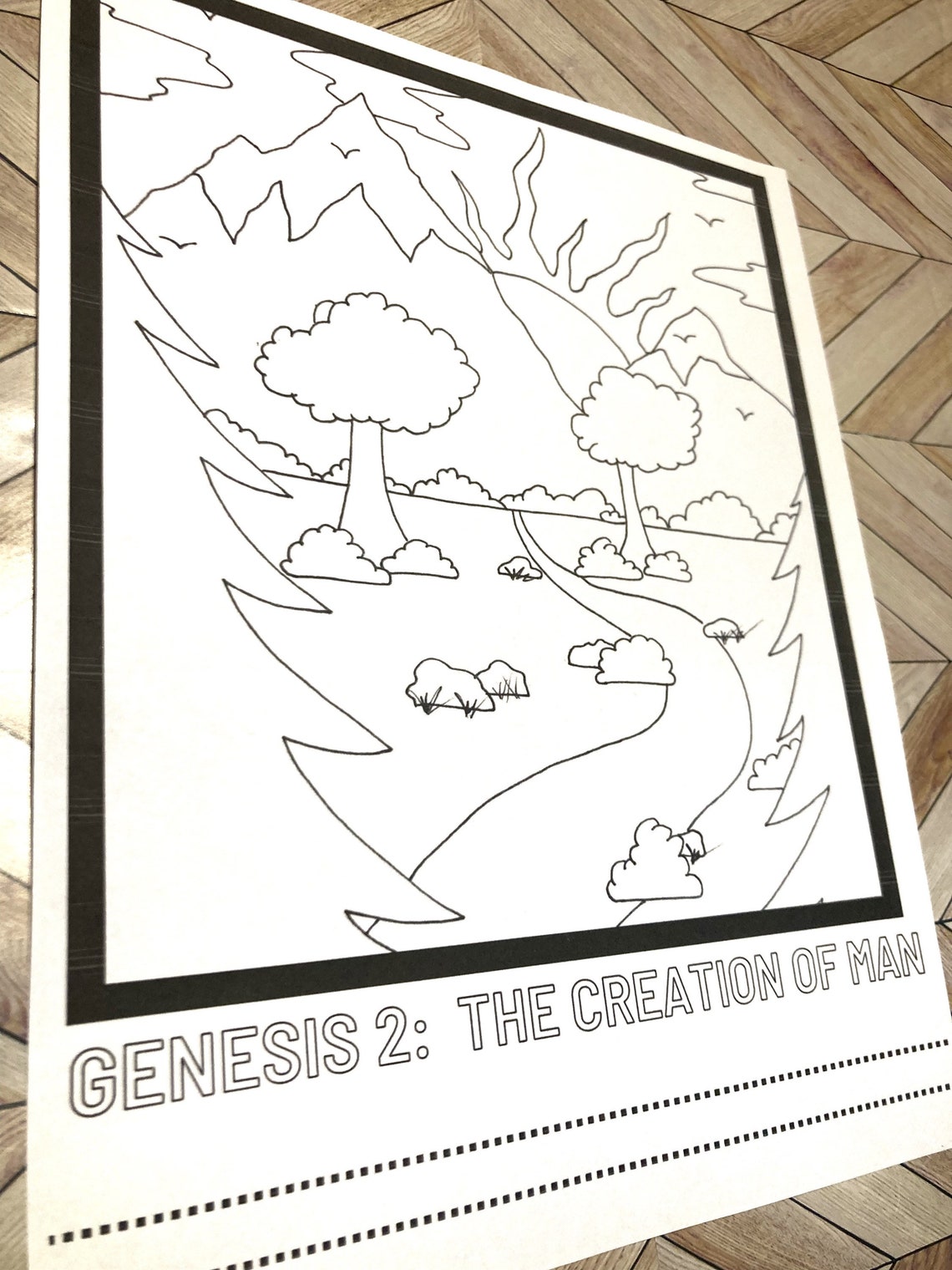 Genesis 2 the Creation of Man Coloring Page, Digital Download Coloring ...