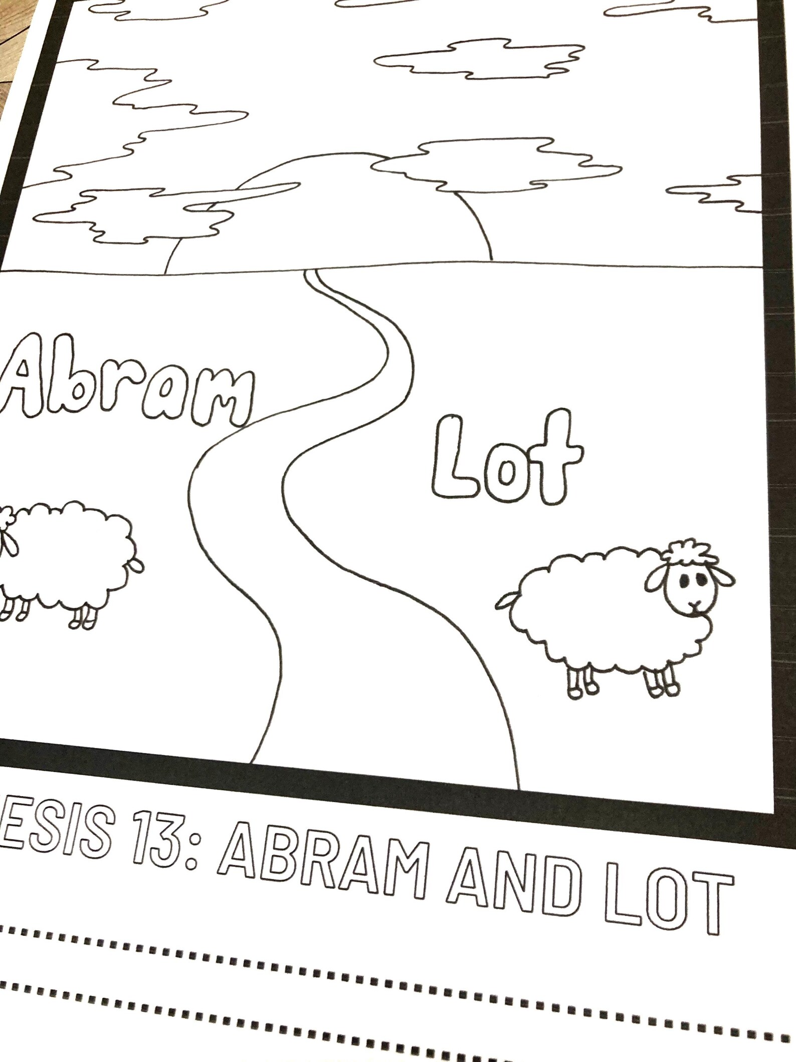 Genesis 13 Coloring Page - Abram and Lot | Printable Bible Study ...
