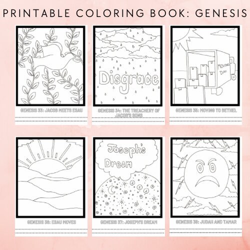 Genesis Coloring Book, Bible Study, Digital Download, Print at Home and ...
