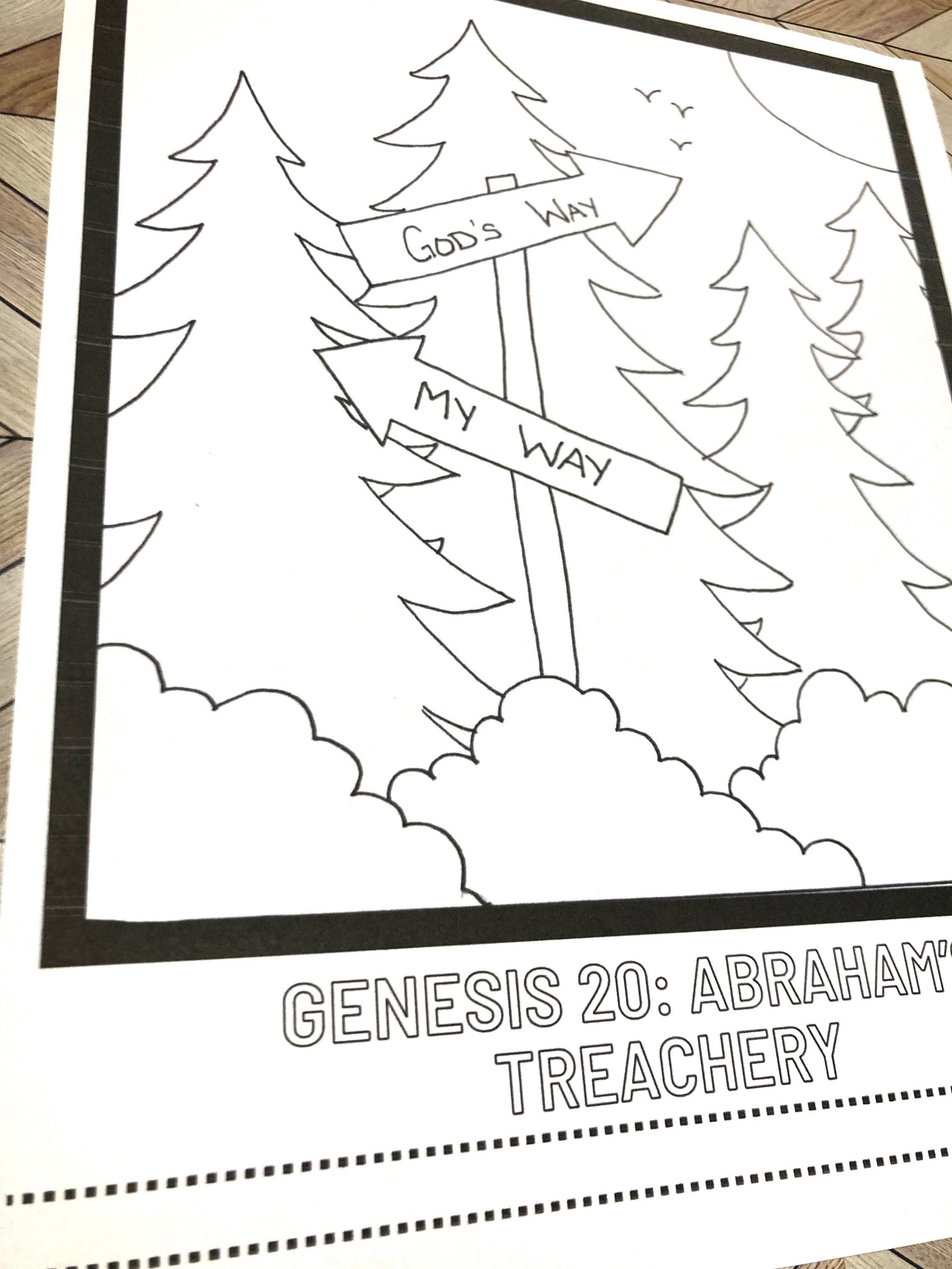 Genesis 20: Abraham’s Treachery, A Digital Download Coloring Page ...