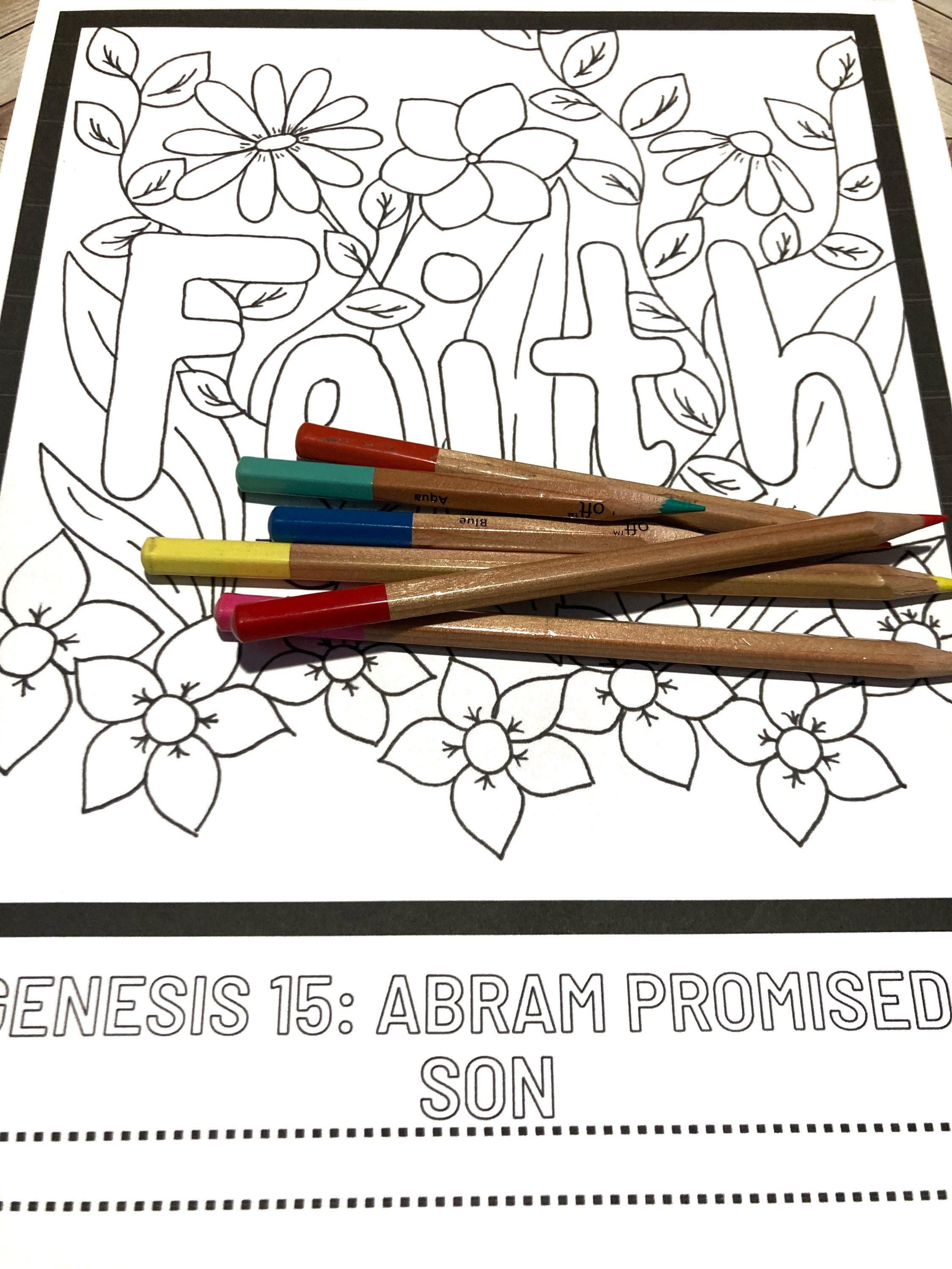 Genesis 15: Abram Promised A Son, A Digital Download Coloring Page ...
