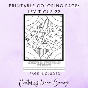 Leviticus 22: Sundry Rules for Priests, Digital Download, Coloring Page ...