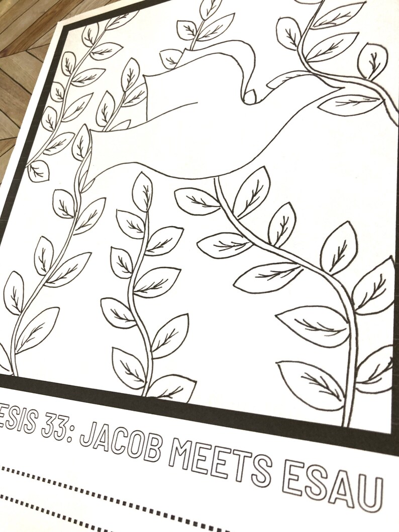 Genesis 33: Jacob Meets Esau, A Digital Download Coloring Page, Print Yourself and Color the Way ...