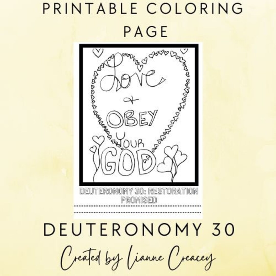 Deuteronomy 30 Coloring Page, Digital Download - Etsy