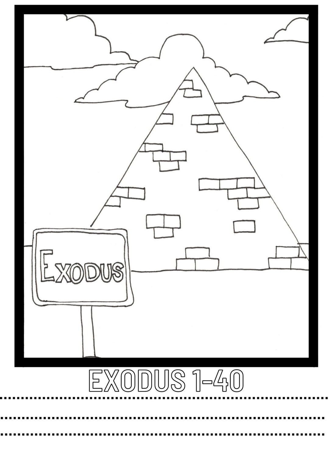 Exodus Coloring Page Cover Page Digital Copy Digital Art - Etsy Canada