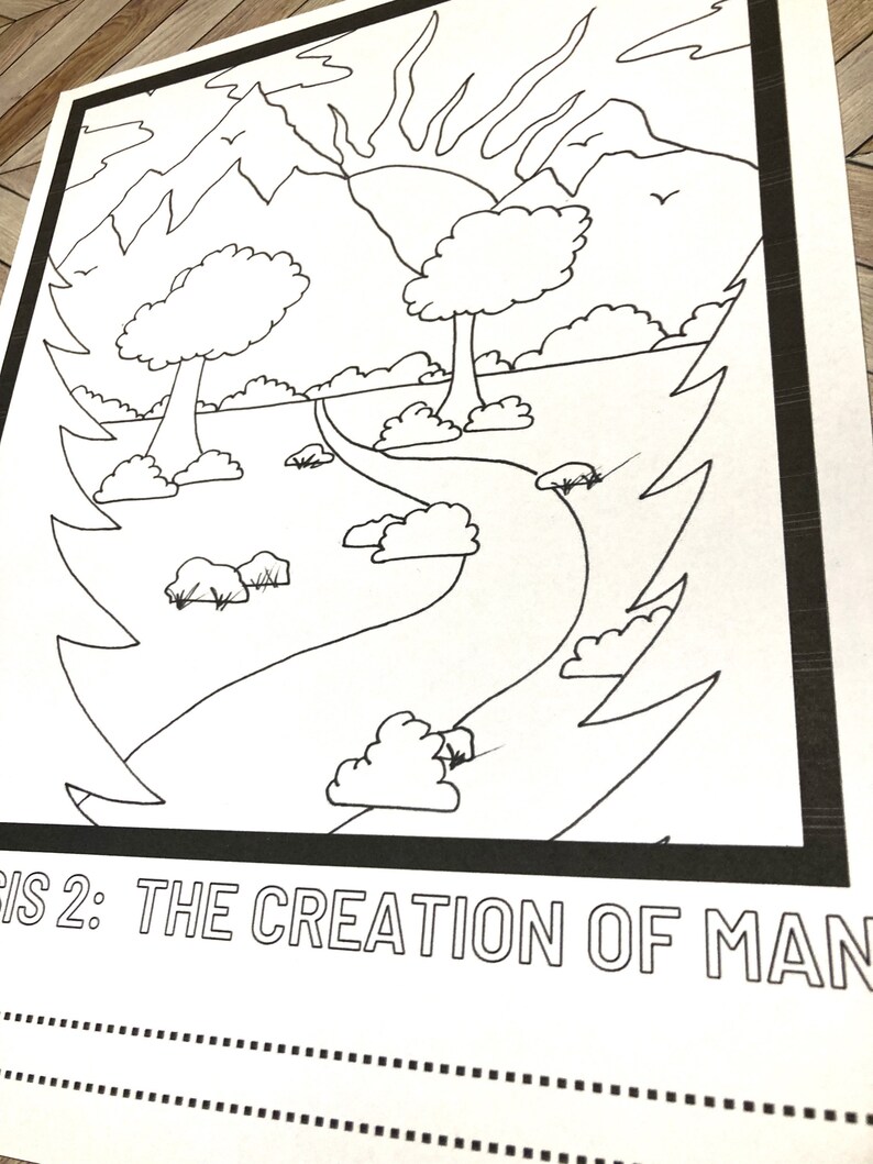 Genesis 2 the Creation of Man Coloring Page, Digital Download Coloring ...