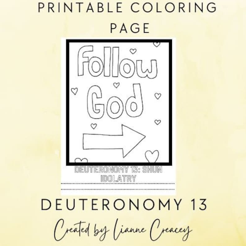 Deuteronomy 13 Coloring Page, Digital Download - Etsy