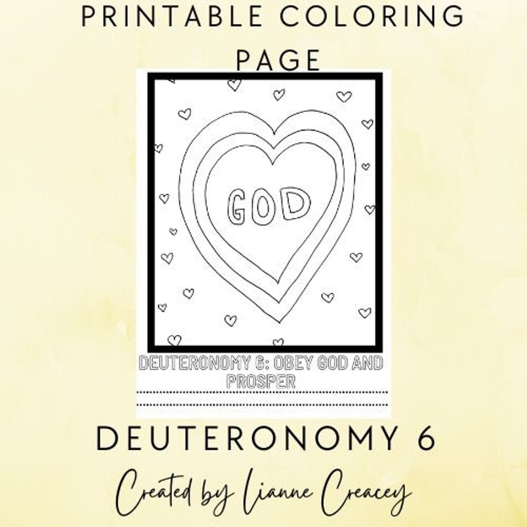 Deuteronomy 6 Coloring Page, Digital Download - Etsy