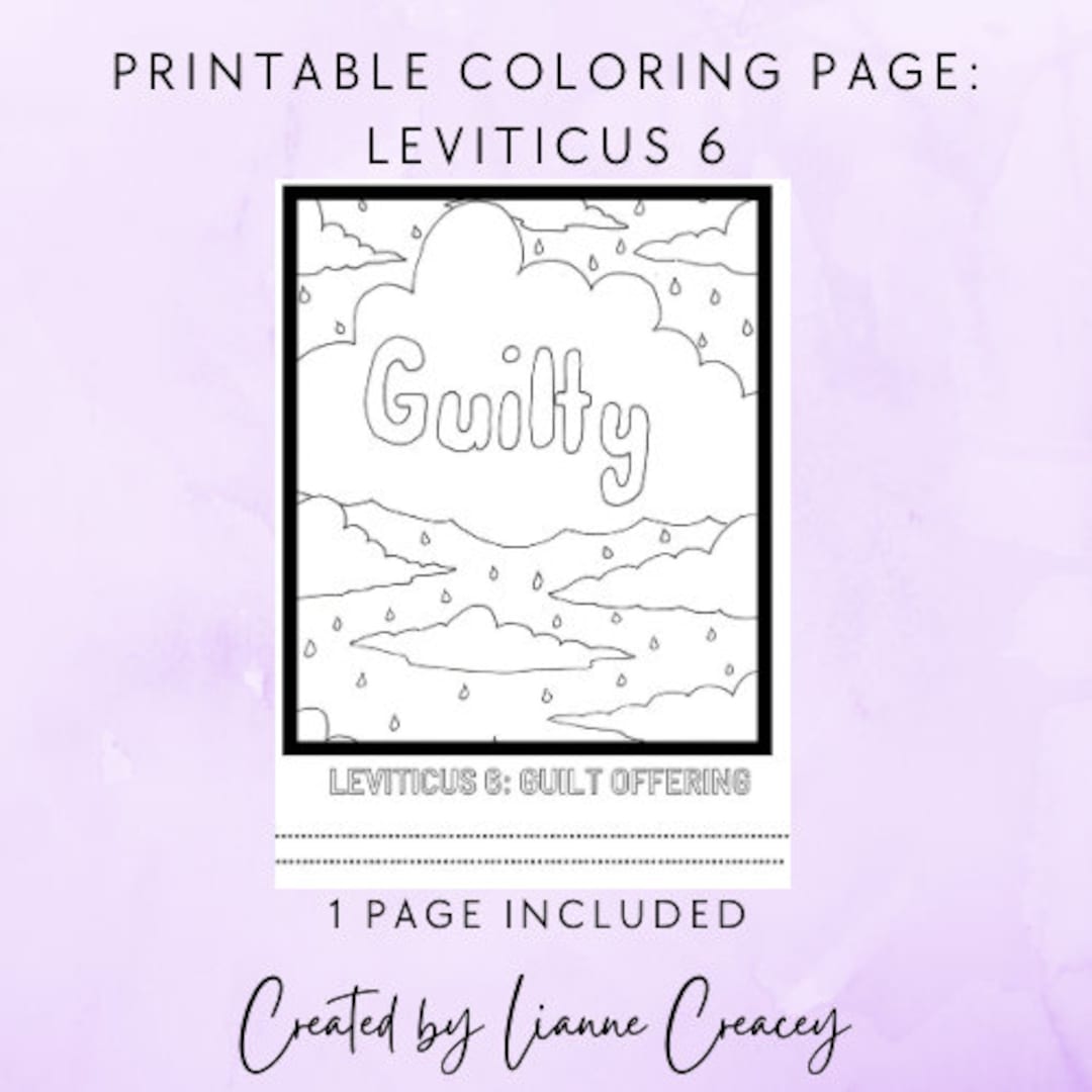 Leviticus 6: Guilt Offering, Digital Download , Coloring Page, Print at ...