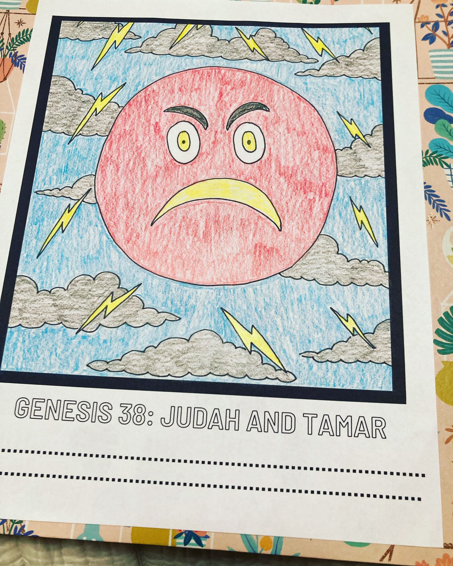 Genesis 38: Judah and Tamar, A Digital Download Coloring Page, Print ...