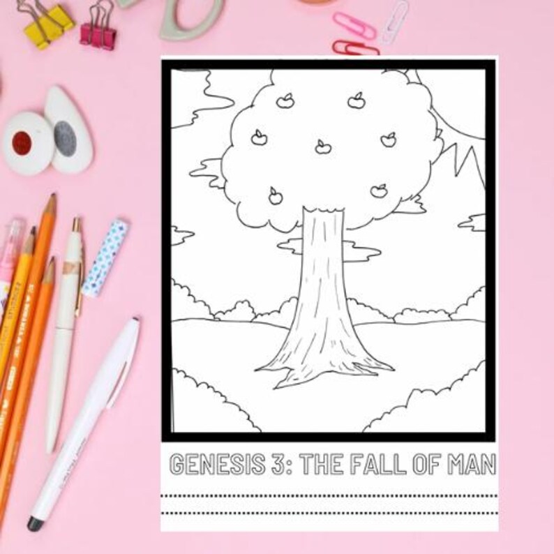 The Fall of Man - Genesis 3 Coloring Page | Bible Study Digital ...