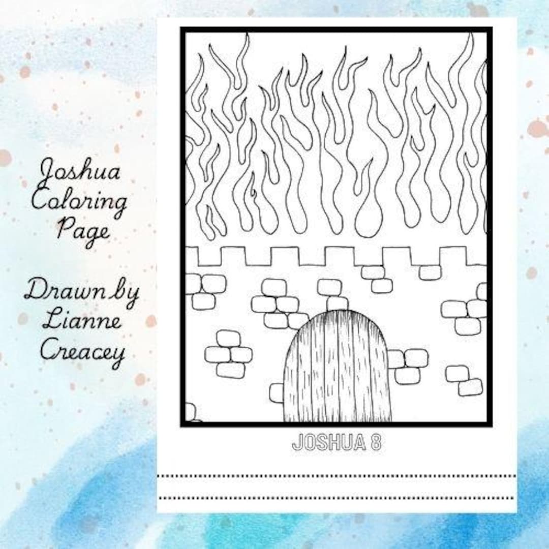 Joshua 8 Coloring Page, Digital Download, Print at Home and Color - Etsy