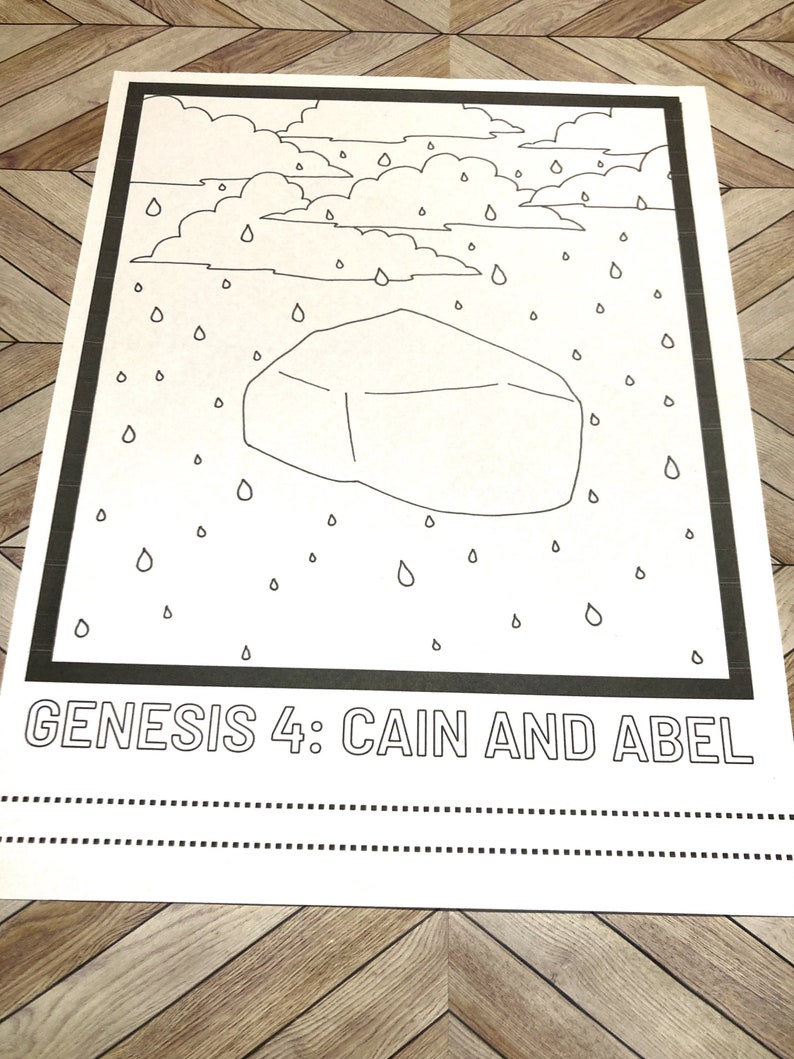 Genesis 4: Cain and Abel, A Digital Download Coloring Page, Print ...